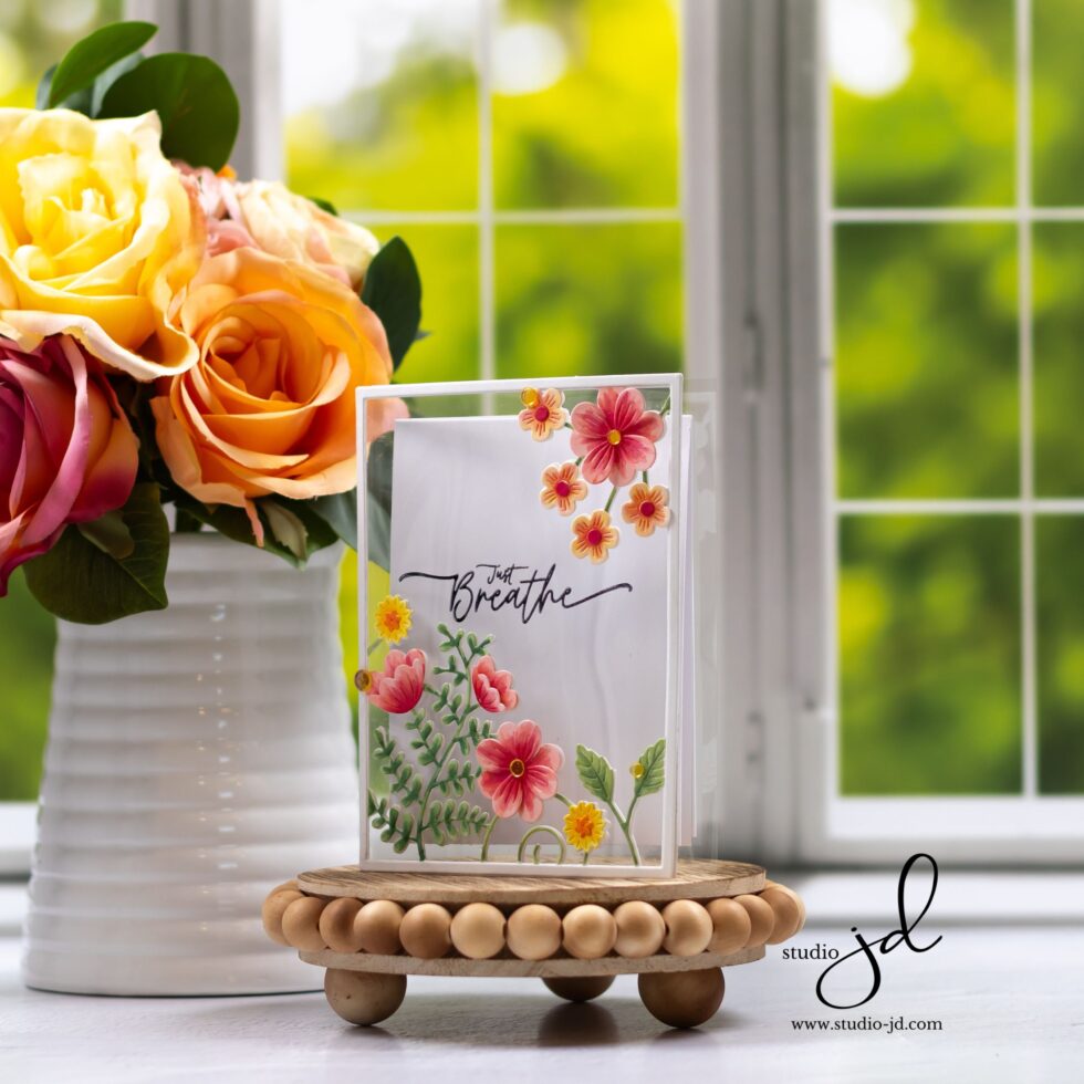 Floral Frame on an Acetate Card Base - Studio JD